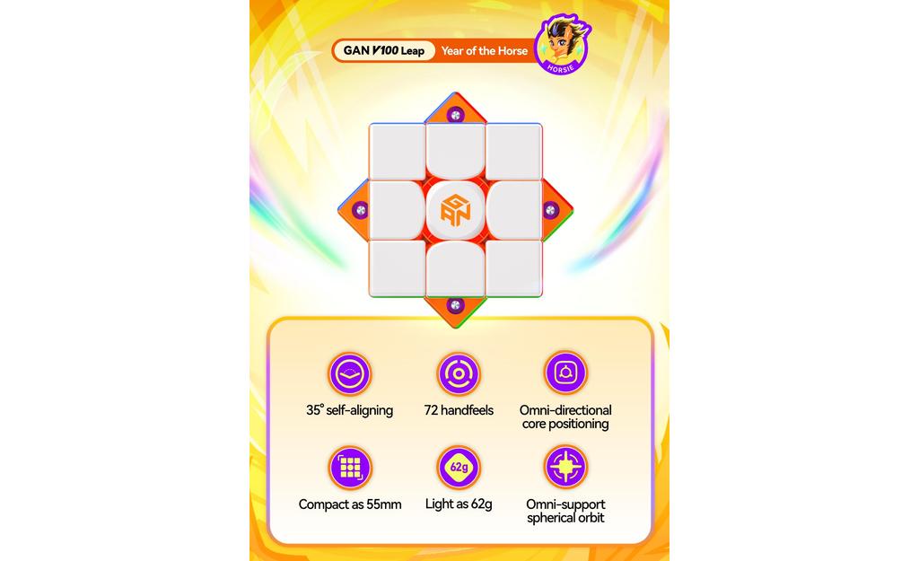 GAN V100 3x3 Leap (Magnetic, Core Magnets) - New Year Edition | 3x3